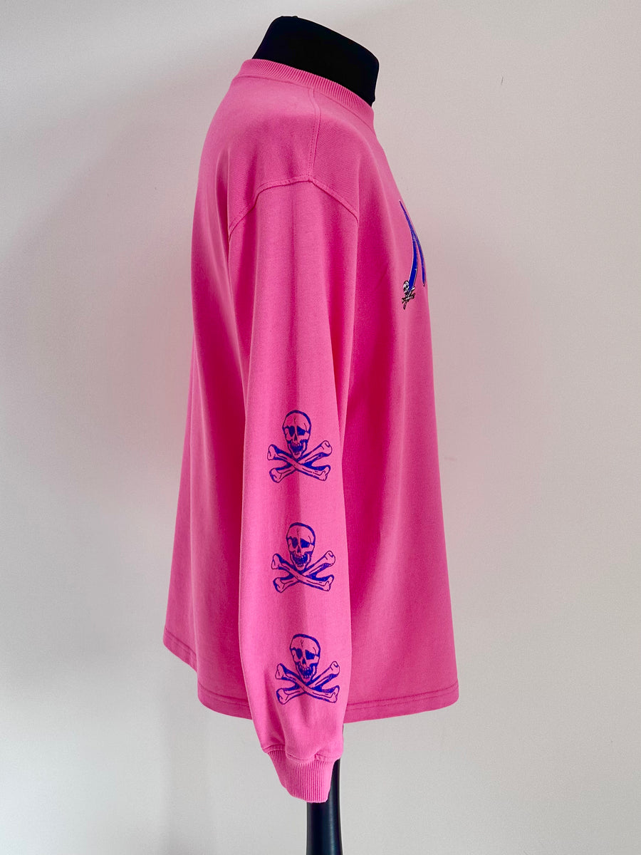 Hot Pink Skeleton Heavyweight Long-sleeve T-shirt. – Milana Studios