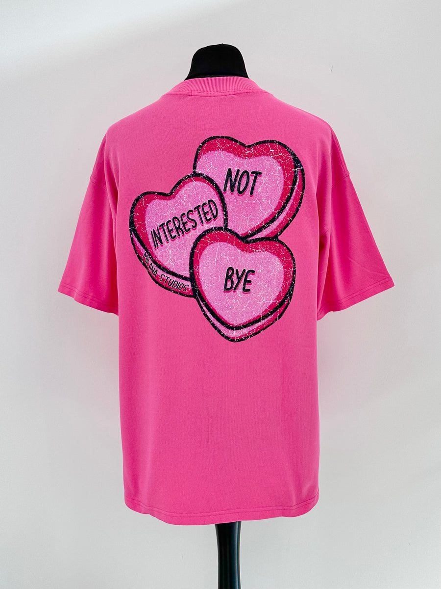 Hot Pink Heavyweight Hearts T-shirt. – Milana Studios