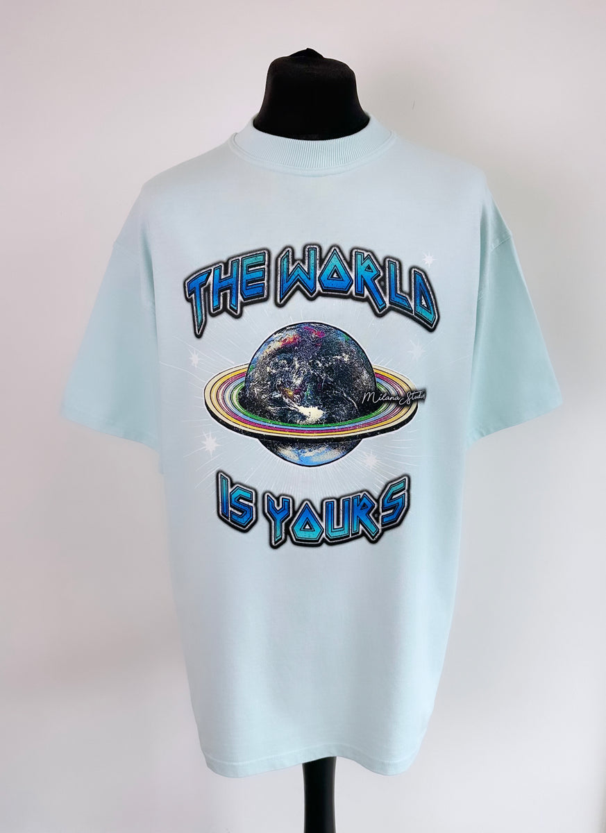 Baby Blue Planet Heavyweight T-shirt. – Milana Studios